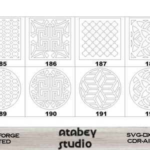 Panels Collection , Geometric Patterns, Cnc Vector Files, for Laser Cut ...