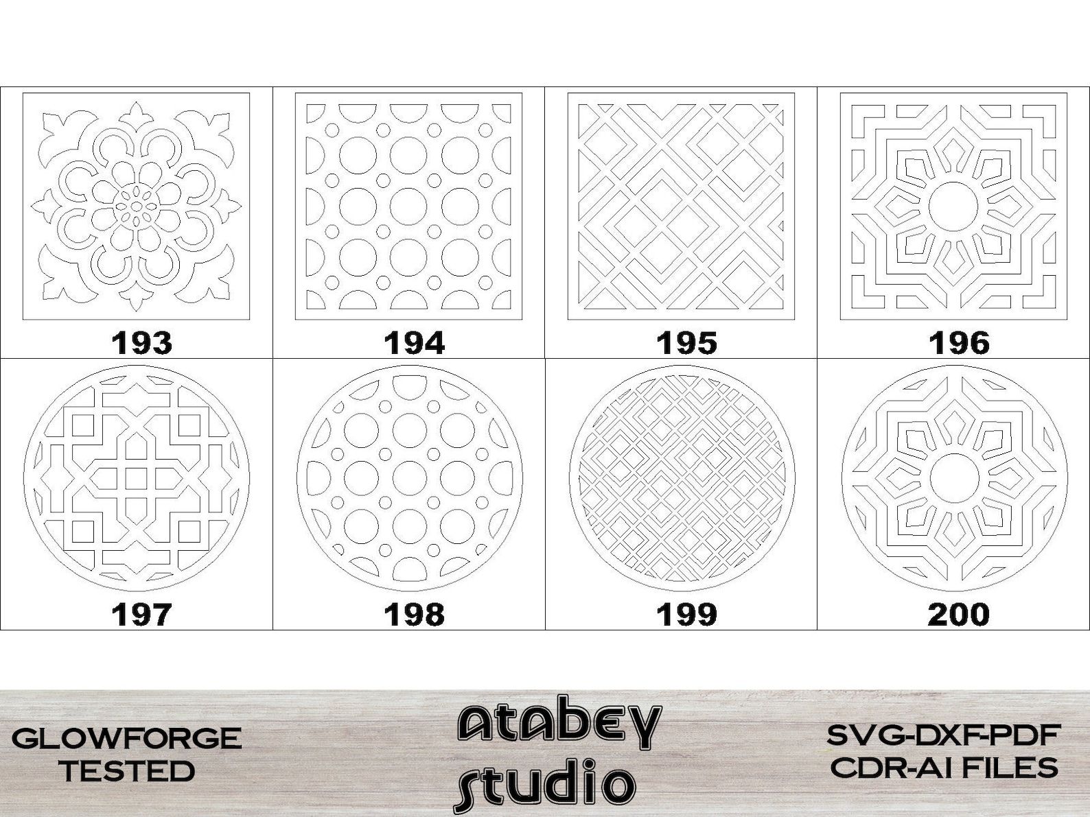 Panels Collection Geometric Patterns Cnc Vector Files for - Etsy