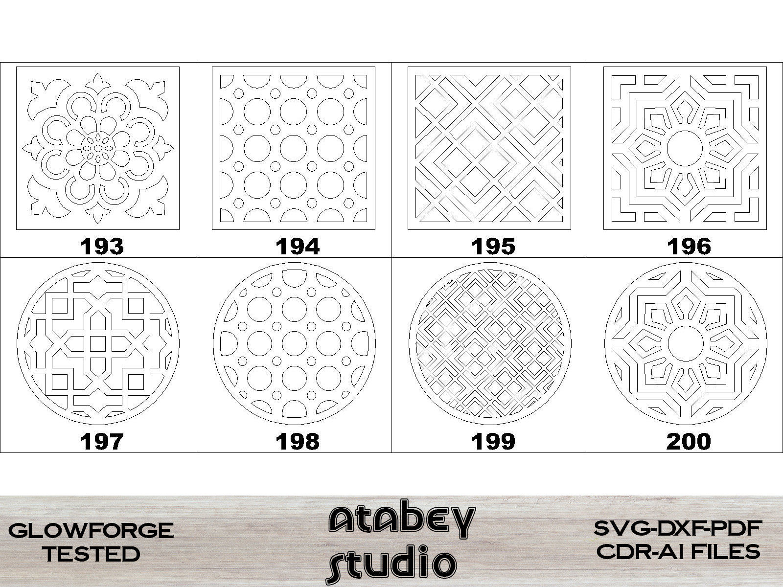 Panels Collection Geometric Patterns Cnc Vector Files for - Etsy