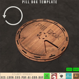 Laser Cut Pill Box Template | 7-day Weekly Organizer | Travel Pill ...