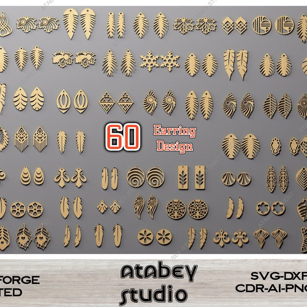 Leather Earring Template - Etsy