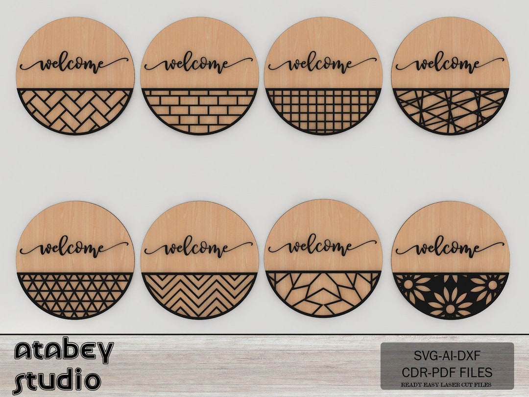 Intricate Welcome Door Hanger Designs - Laser Cut Ready Patterns for ...