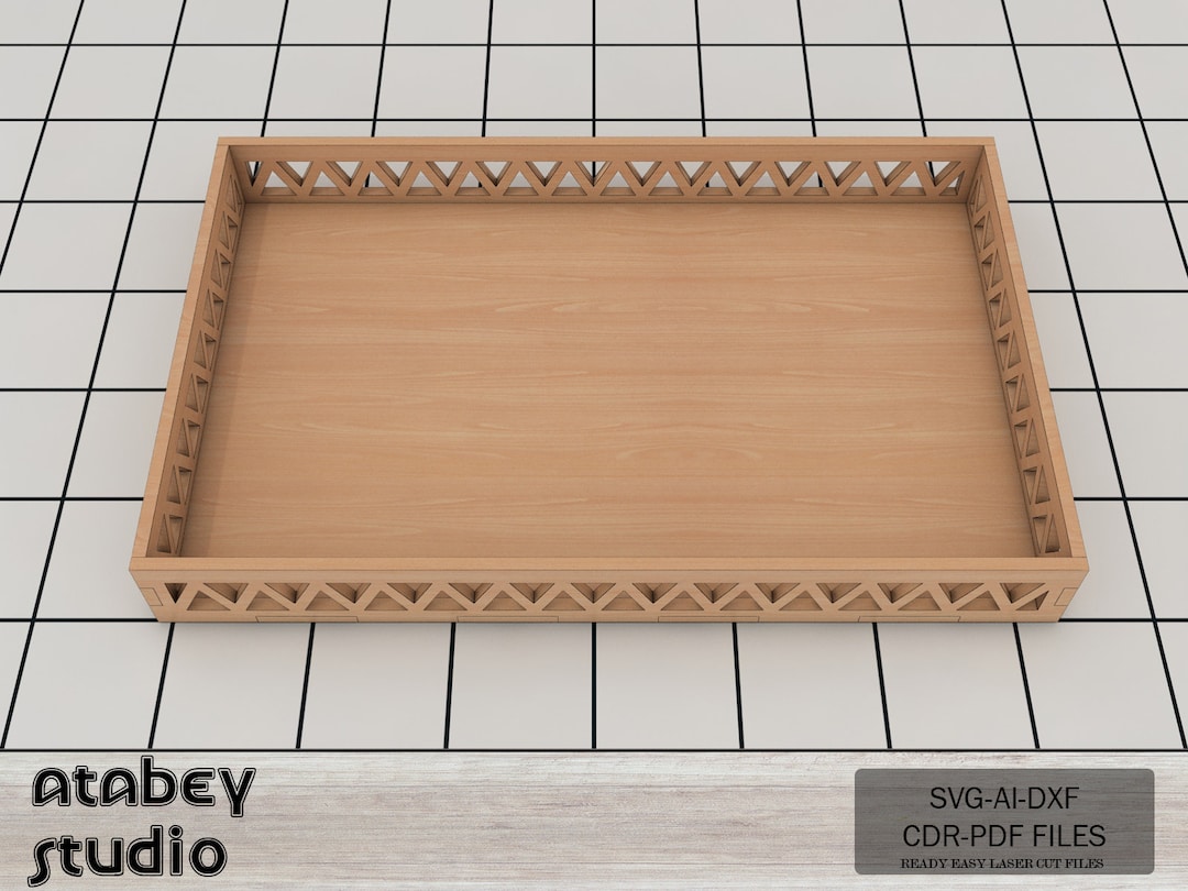 Flat Rectangular Serving Tray - Laser Cut Wooden Tea and Snack Tray ...