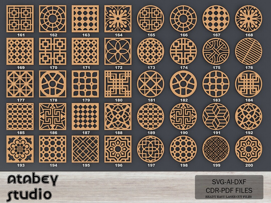 40 Geometric Drink Coasters - Perfect Laser Cut Patterns for Home and ...
