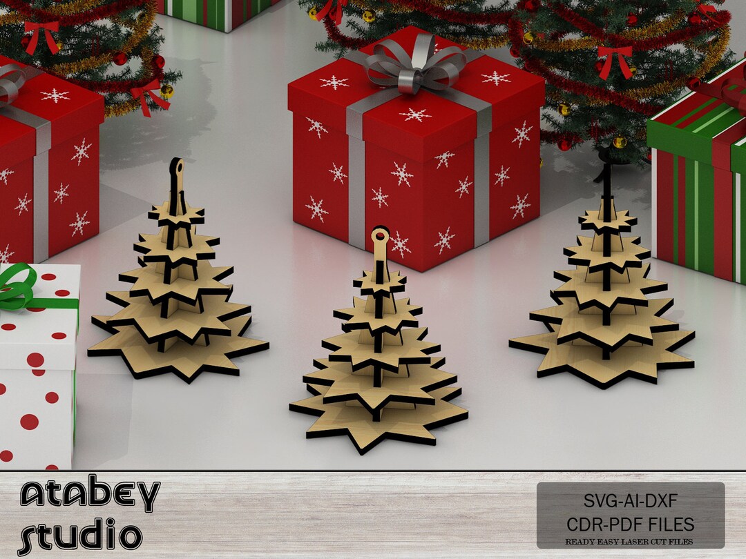 3D Christmas Tree SVG, Laser Cut File for Xtool, Glowforge, DIY Holiday ...