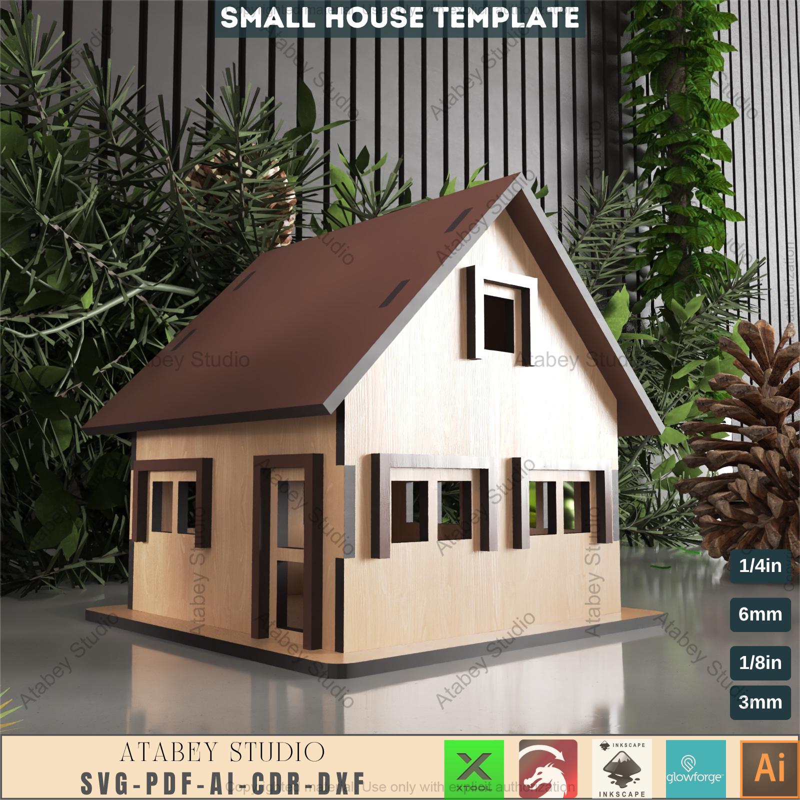 Charming Dollhouse Laser Cut Files - Miniature Wooden House DIY Project ...