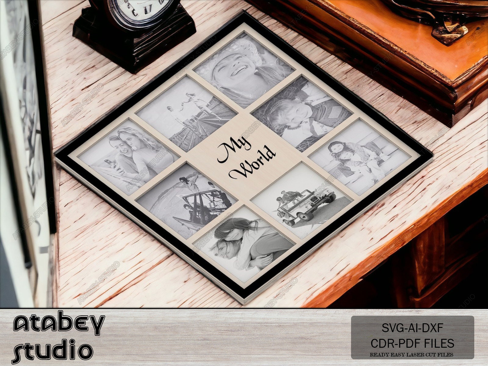 Wooden Collage Frame - Picture Frame Svg Cut Files - Digital Download ...