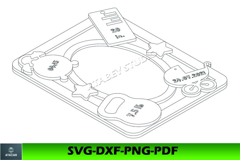 Baby Announcement Photo Frame Svg Dxf File / Personalised - Etsy