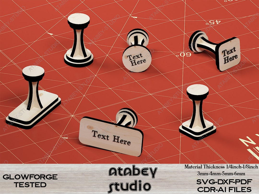 Wooden Custom Stamps / Customise Stamper Cut Files / Stamp Handle Plan ...