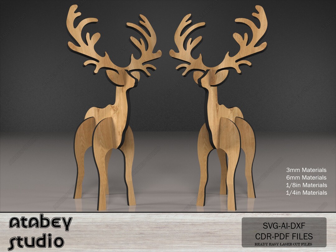 Christmas Deer Decor 3D Wooden Reindeer Puzzle for DIY Holiday Crafts ...