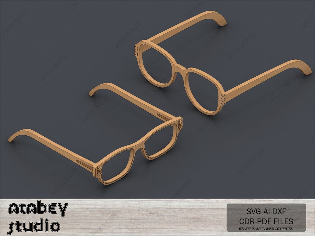 DIY Wooden Eyeglasses Craft Files - Laser Cut MDF Glasses Templates 630 ...