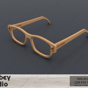 DIY Wooden Eyeglasses Craft Files - Laser Cut MDF Glasses Templates 630 ...