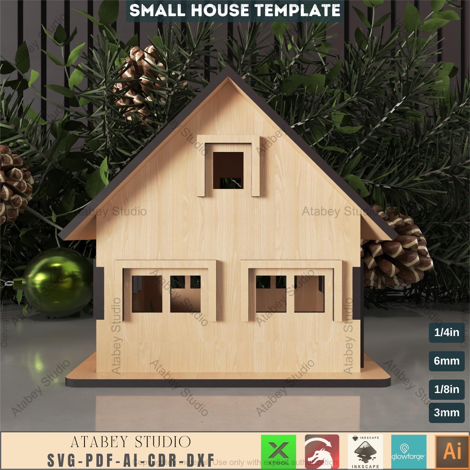 Charming Dollhouse Laser Cut Files - Miniature Wooden House DIY Project ...