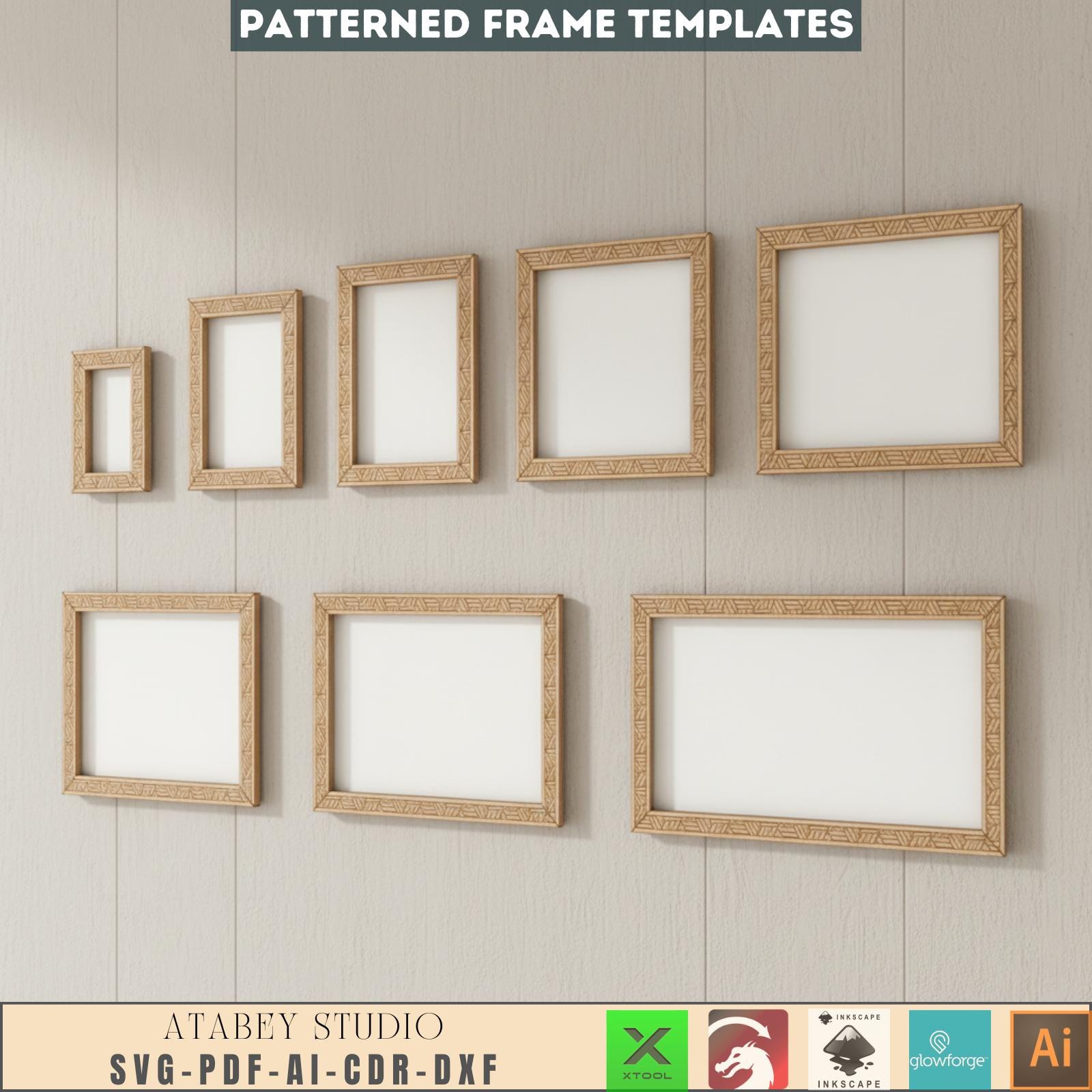 DIY Laser Cut Frame Set - Intricate Patterned Frames for Stylish Wall ...