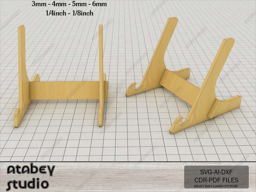 Laser Cut Frame Holder - Easel for Dish, Plate, Book, and Photo Display ...