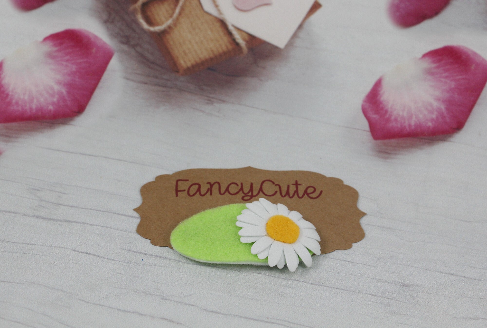 Set of 2 Daisy Click Clack Snap Hair Clip for Girls Summer Floral Hair ...
