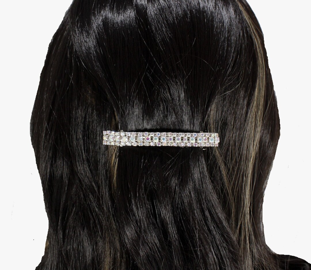 Silver Barrette or Alligator Clip for Women and Girls With Sparkly ...