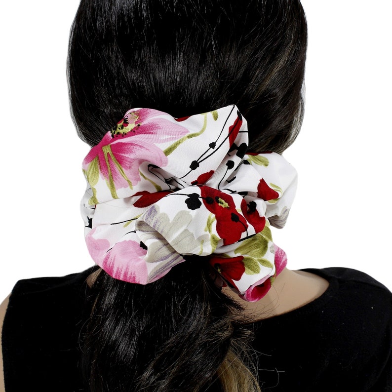 Beige Silky Satin Oversized Scrunchie for Thick Hair Woman or Girls ...