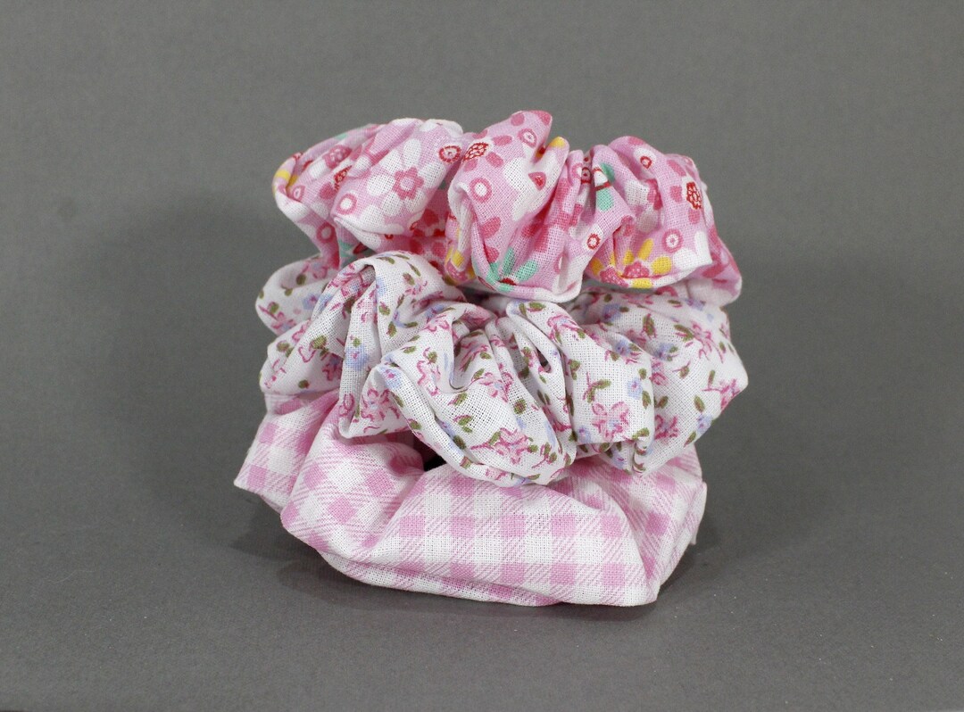 Cute Pink Hair Scrunchies Pack for Girls Valentine Day Scrunchie ...