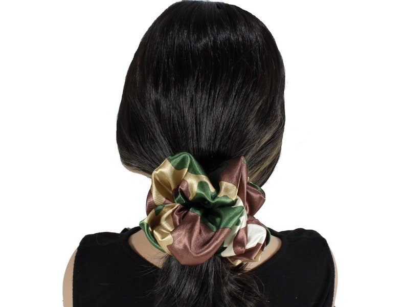 Beige Silky Satin Oversized Scrunchie for Thick Hair Woman or Girls ...