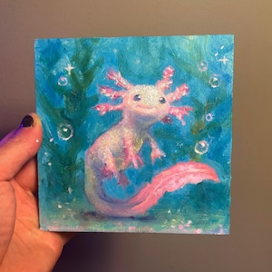 Adorable Axolotl Original Oil Painting - Etsy
