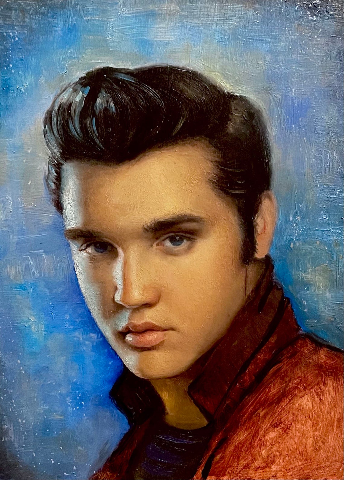 Elvis Presley Original Oil Painting, the King Photorealist Portrait ...