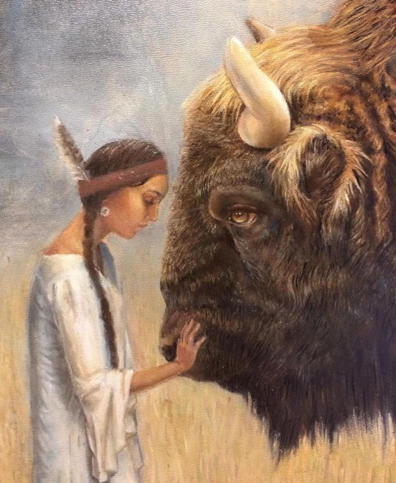 Buffalo Painting Western Art Home Decor Native American | Etsy