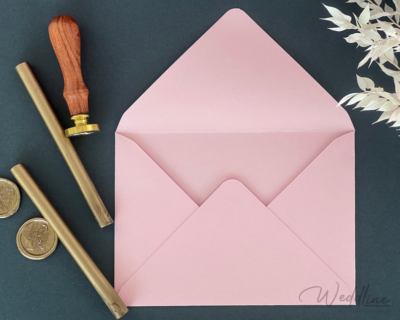 Blush Pink Envelopes for Wedding Invitations, Pale Pink Envelopes for ...