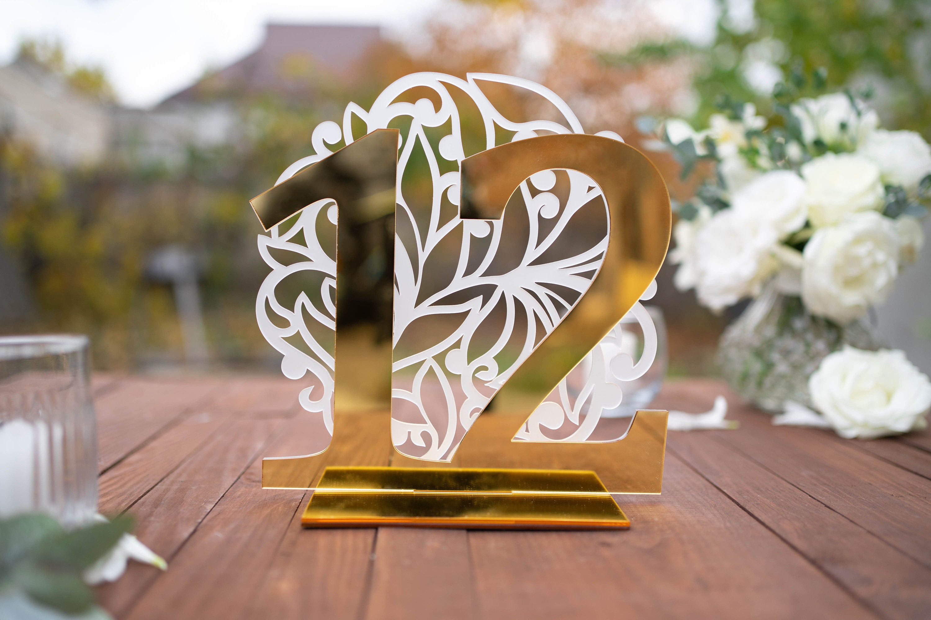 Gold and Silver Wedding Table Numbers Mirror Gold / Silver Table ...