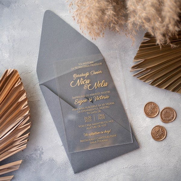 Acrylic Invitation - Etsy