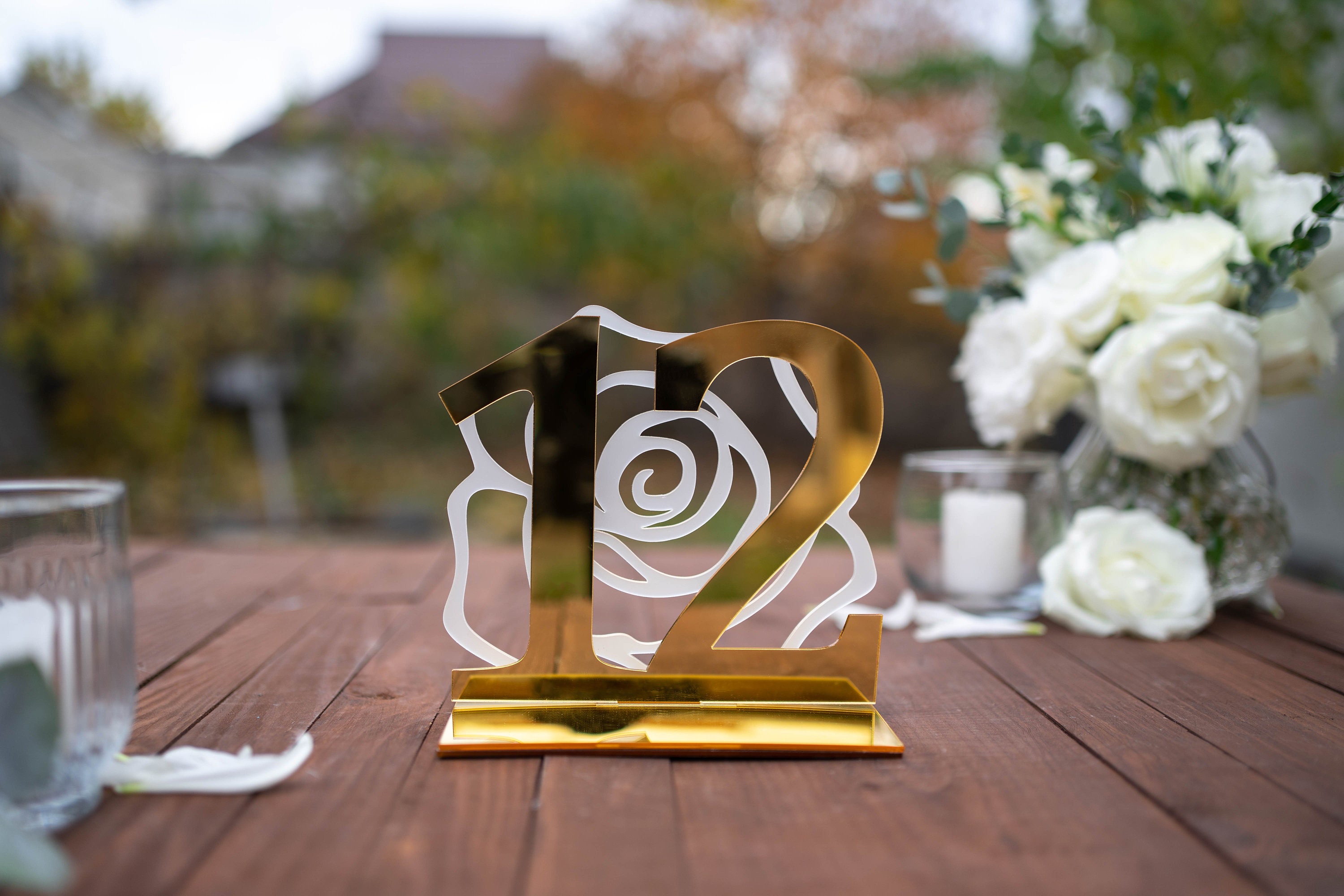 Gold and Silver Wedding Table Numbers Mirror Gold / Silver Table ...