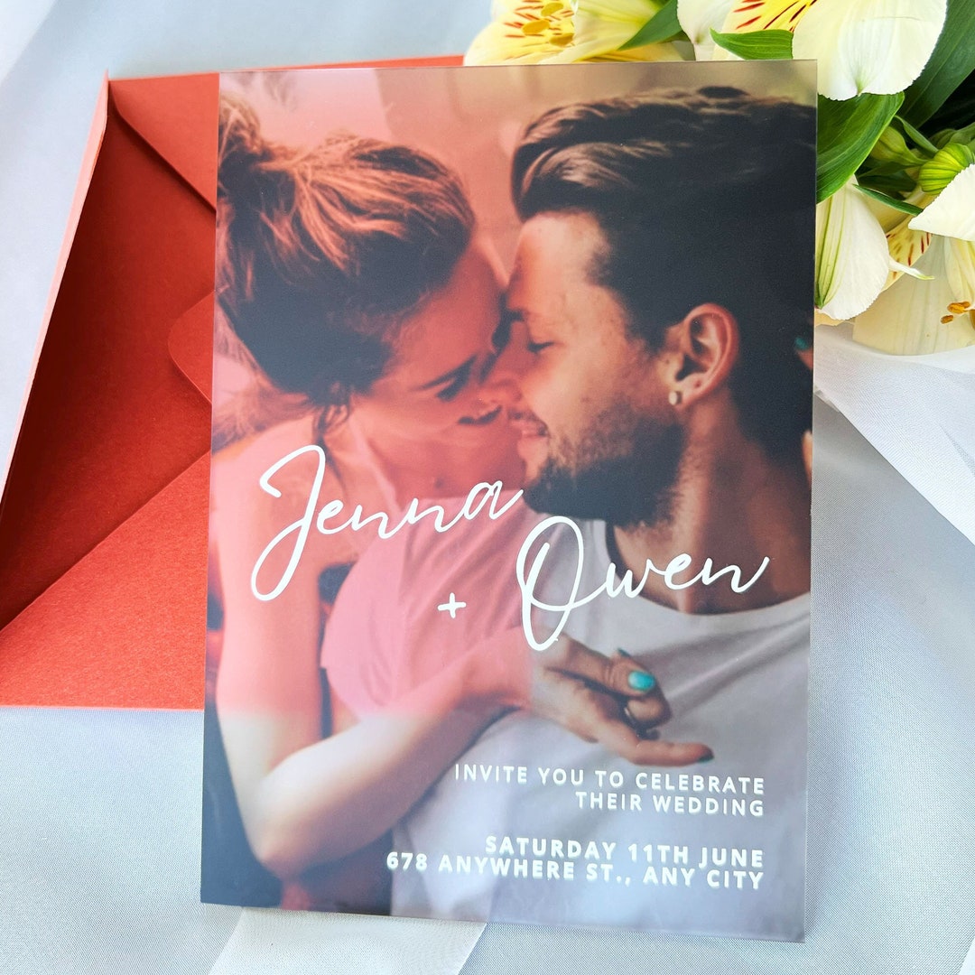 Custom Matte Acrylic Wedding Invitation, Luxury Acrylic Invitation With ...