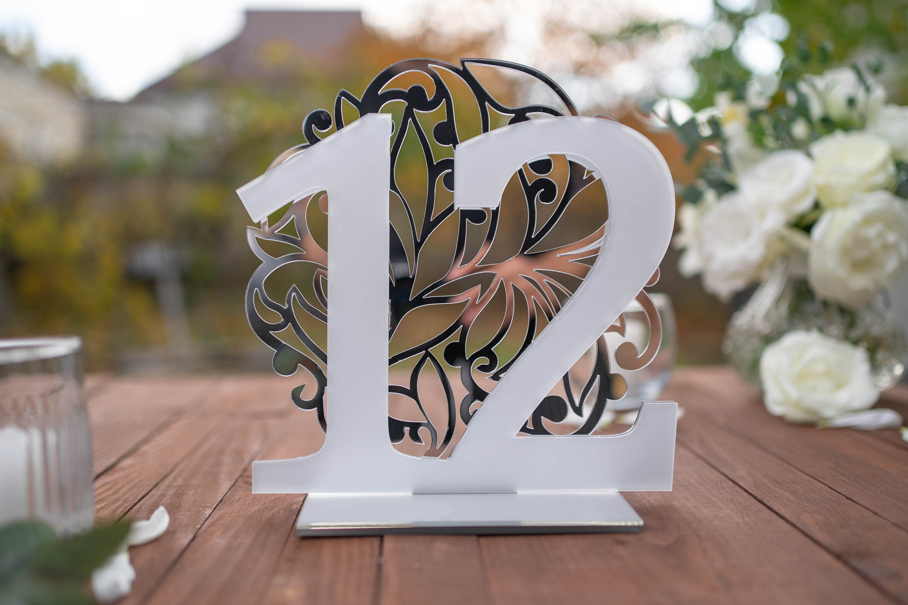 Gold and Silver Wedding Table Numbers Mirror Gold / Silver Table ...