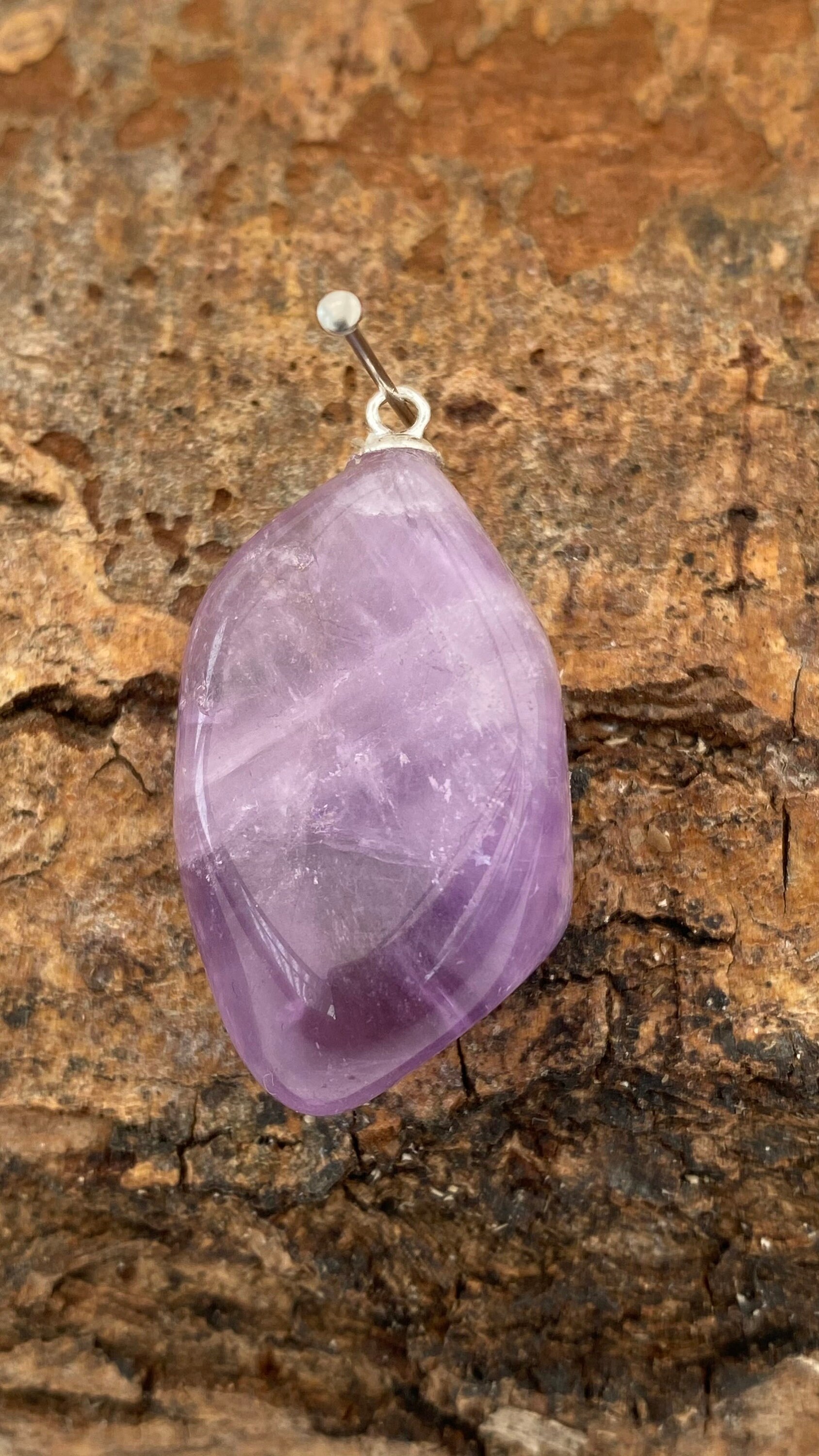 Handmade Amethyst Healing Crystal Pendant Necklace With Sterling Silver Loop - Etsy