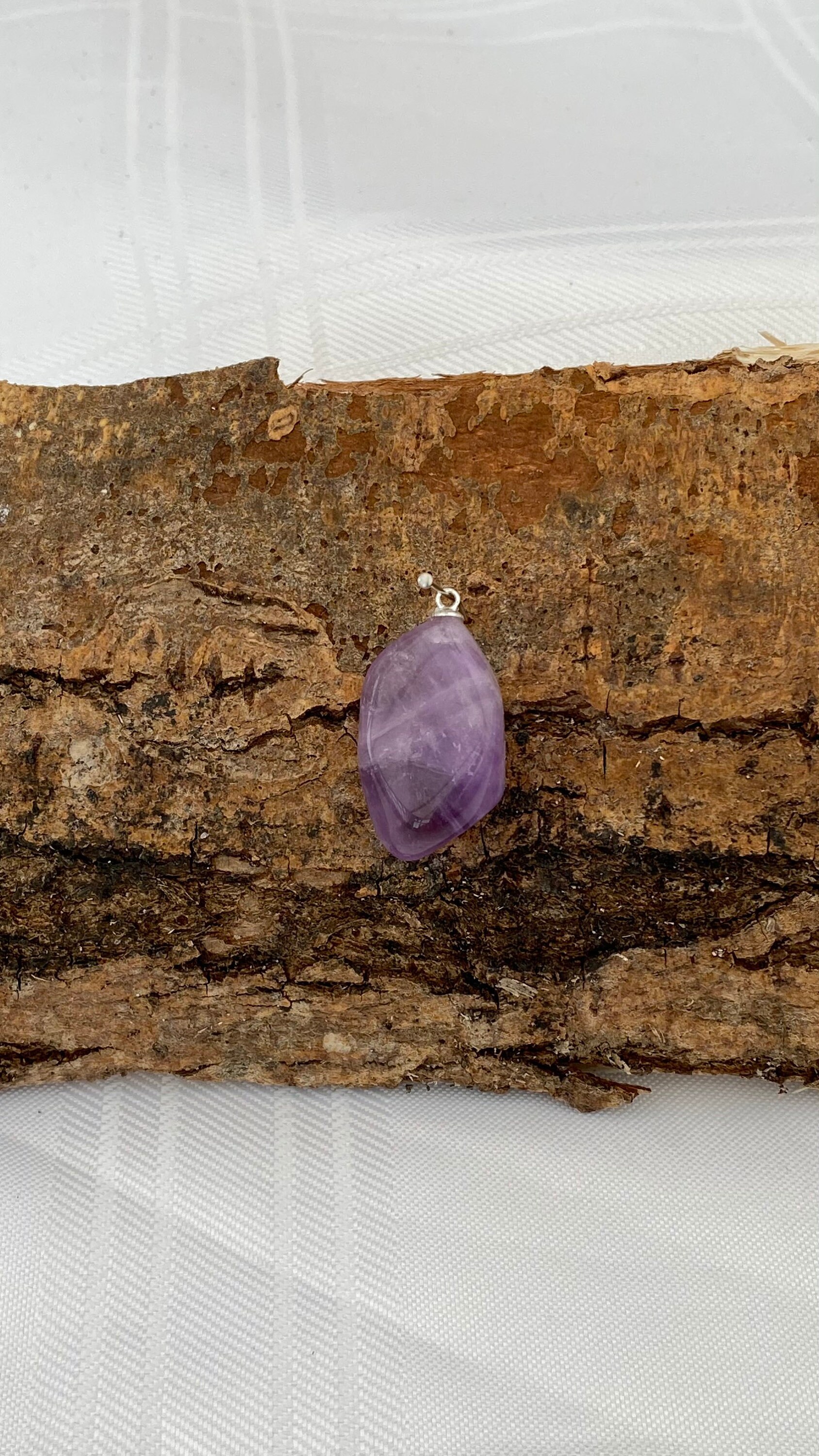 Handmade Amethyst Healing Crystal Pendant Necklace With Sterling Silver ...