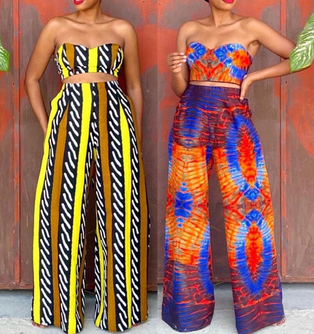 Monique 2 Piece African Print Trouser Set - Etsy