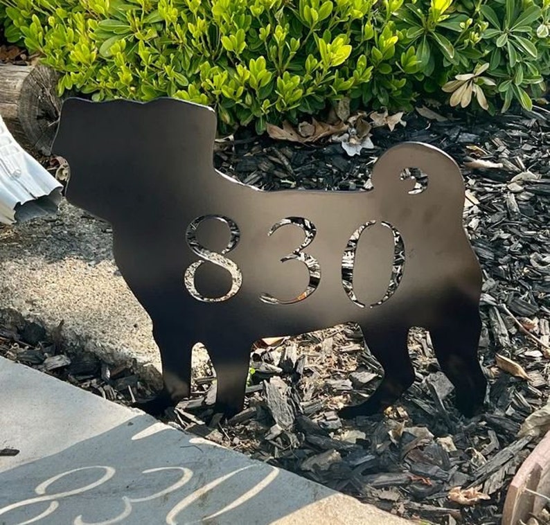Pug House Number Sign Pug Yard Art Pug Garden Gifts - Etsy