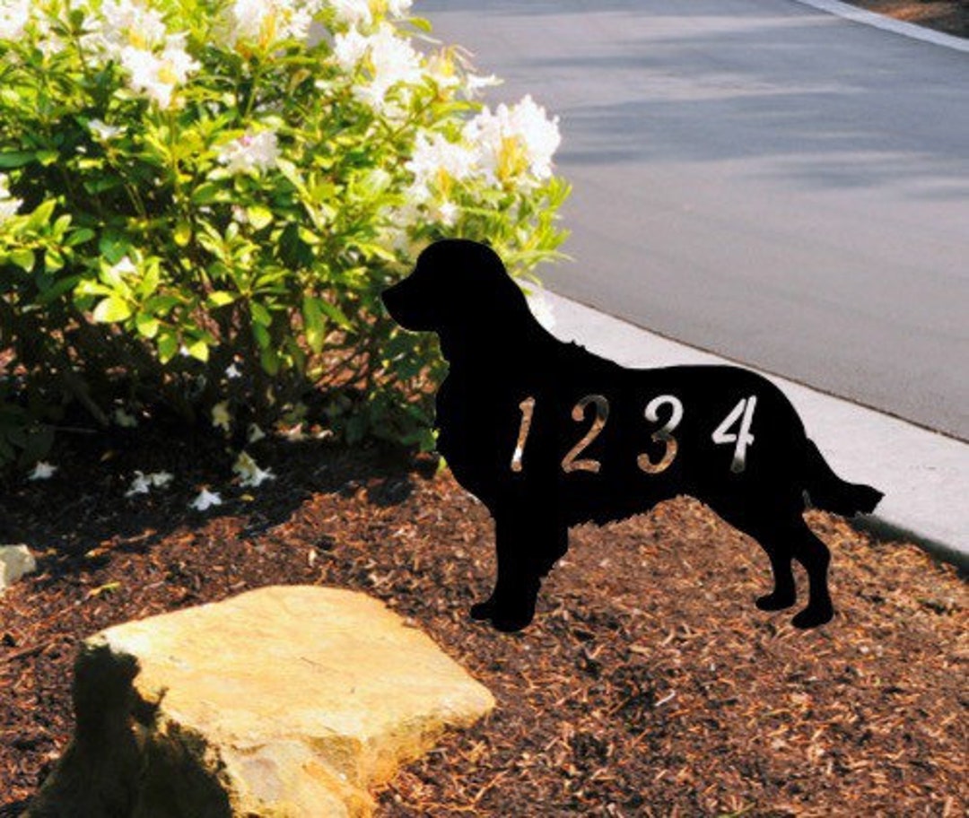 Golden Retriever House Number Sign - Etsy