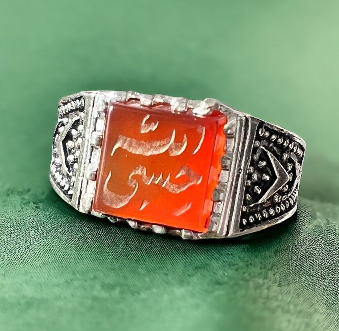 Light Natural Yemeni Agate Ahlulbayt Ehlibeyt Shia Ring Aqeeq Ahlulbayt ...