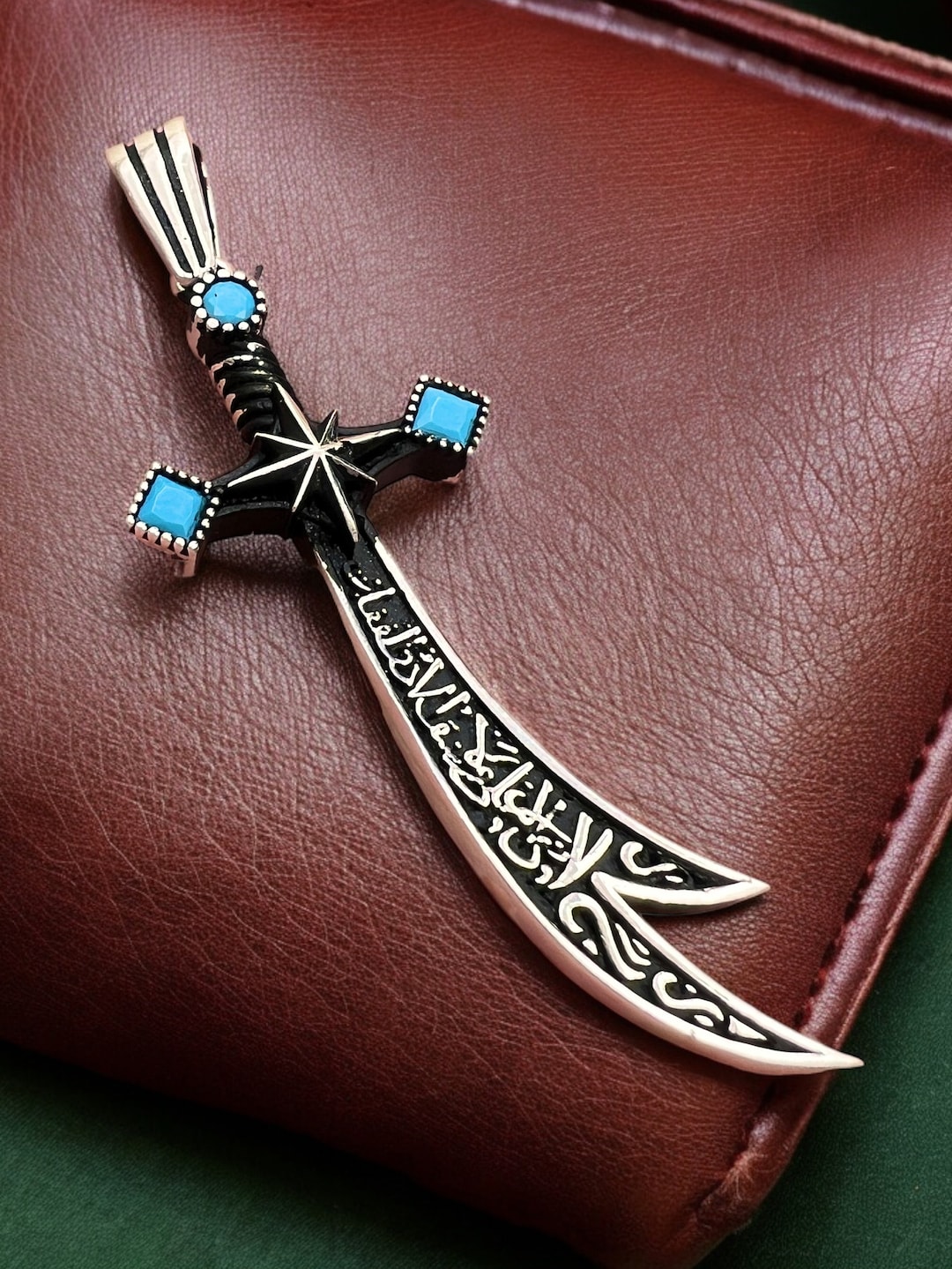 Silver Zulfiqar Sword Necklace, Arabic Written Zulfiqar Imam Ali ...