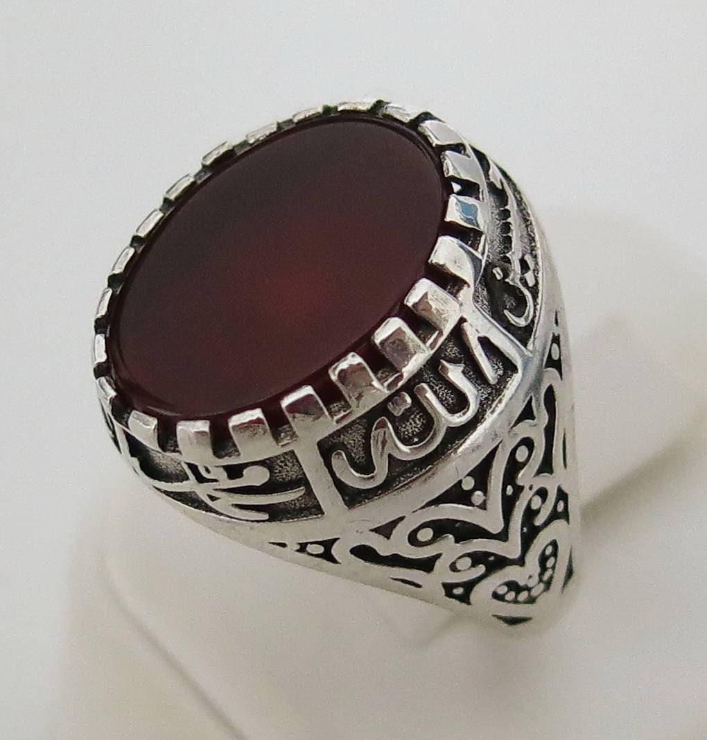 Handmade Shia Allah Ring Men's Woman's Yemeni Aqeeq - Etsy