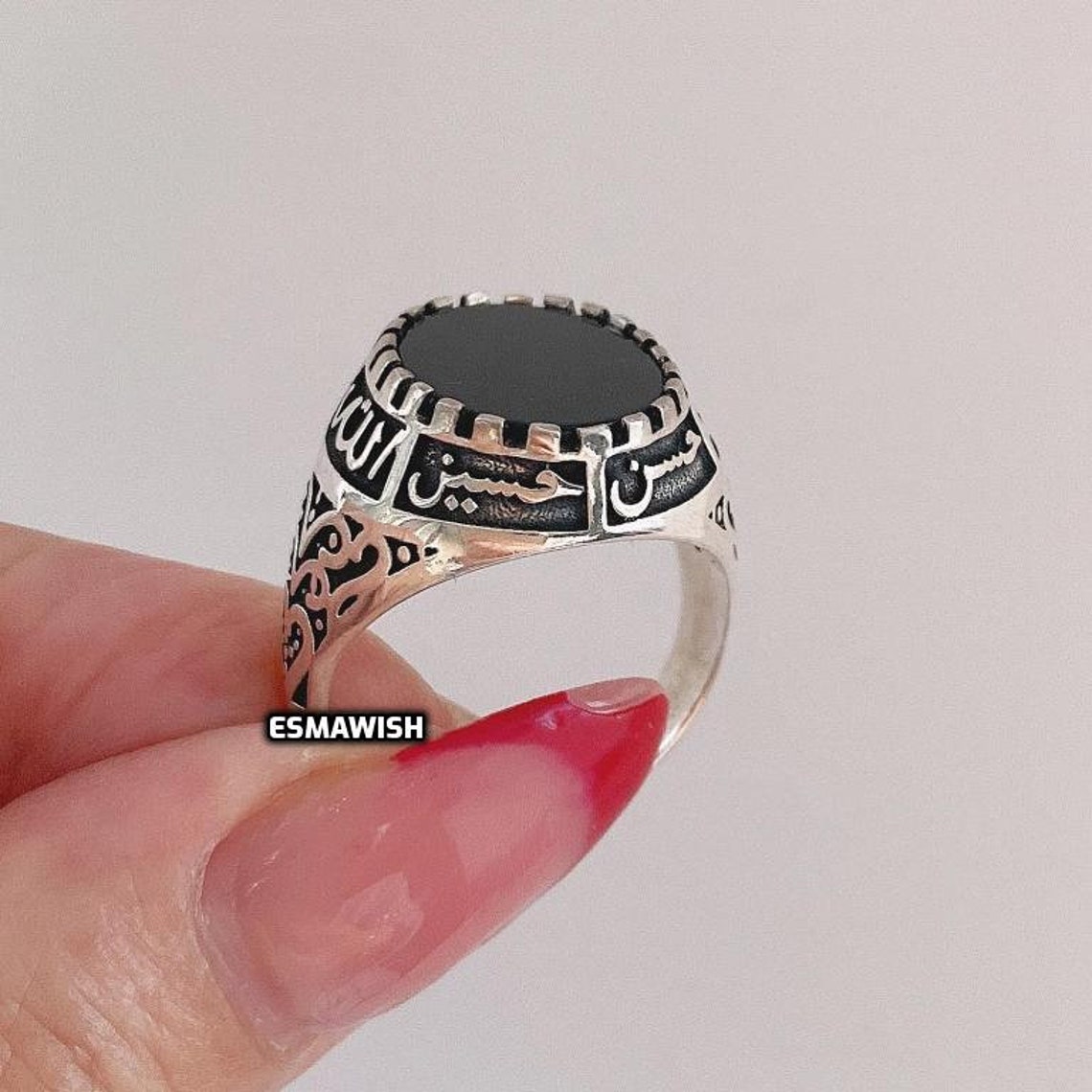 Handmade Shia Allah Ring Men's Woman's Yemeni Aqeeq - Etsy