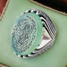 Hand Engraved Holy Quran Green Yemeni Akik 925 Silver Islamic Men Ring ...