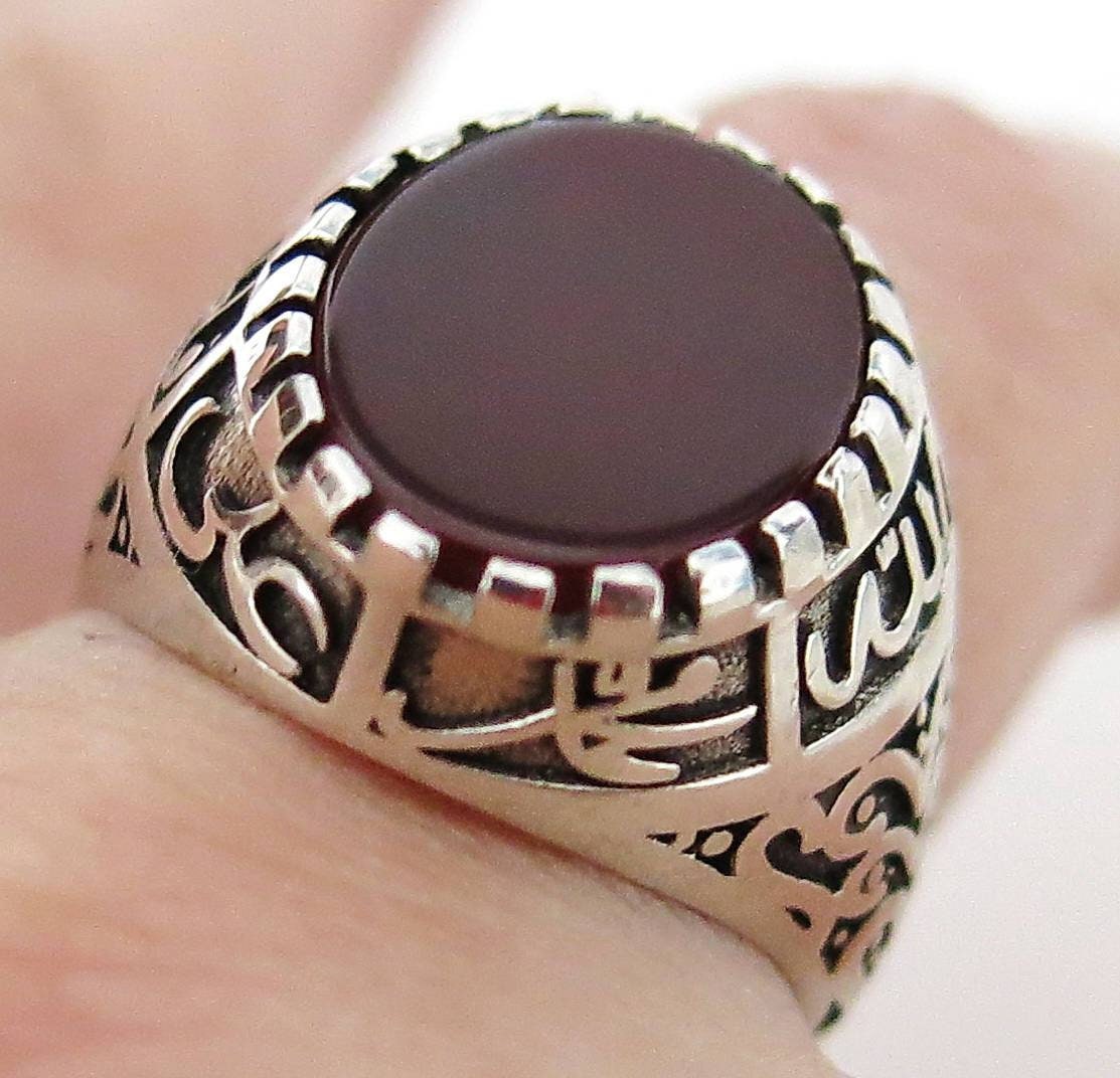 Handmade Shia Allah Ring Men's Woman's Yemeni Aqeeq - Etsy