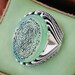 Hand Engraved Holy Quran Green Yemeni Akik 925 Silver Islamic Men Ring ...