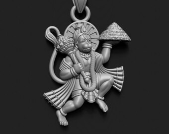 Silver Hanuman Pendant - Etsy