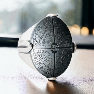 4 Ghol Shia Islamic Calligraphy Ring Natural Hadid Hematit Stone 925 ...