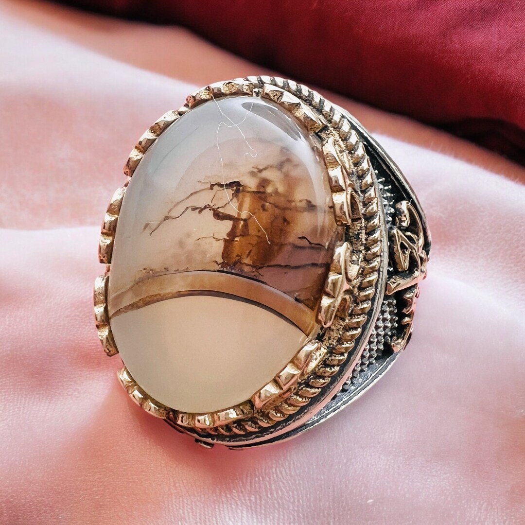 Hz Ali Ya Ali Ya Hossein Hussein Natural Shajar Yemeni Agate Stone 925 ...