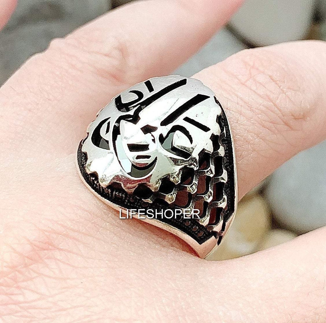 Handmade Solid 925 Sterling Silver Hz. Ali Arabic Calligraphy | Etsy