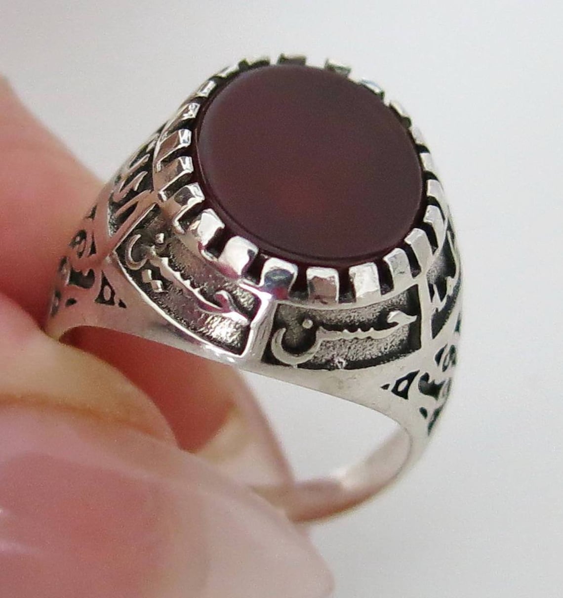 Handmade Shia Allah Ring Men's Woman's Yemeni Aqeeq - Etsy